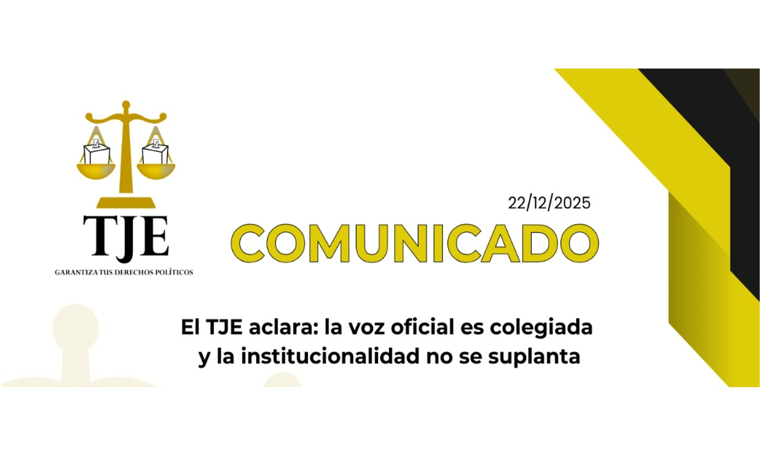 El TJE aclara: la voz oficial es colegiada y la institucionalidad no se ...