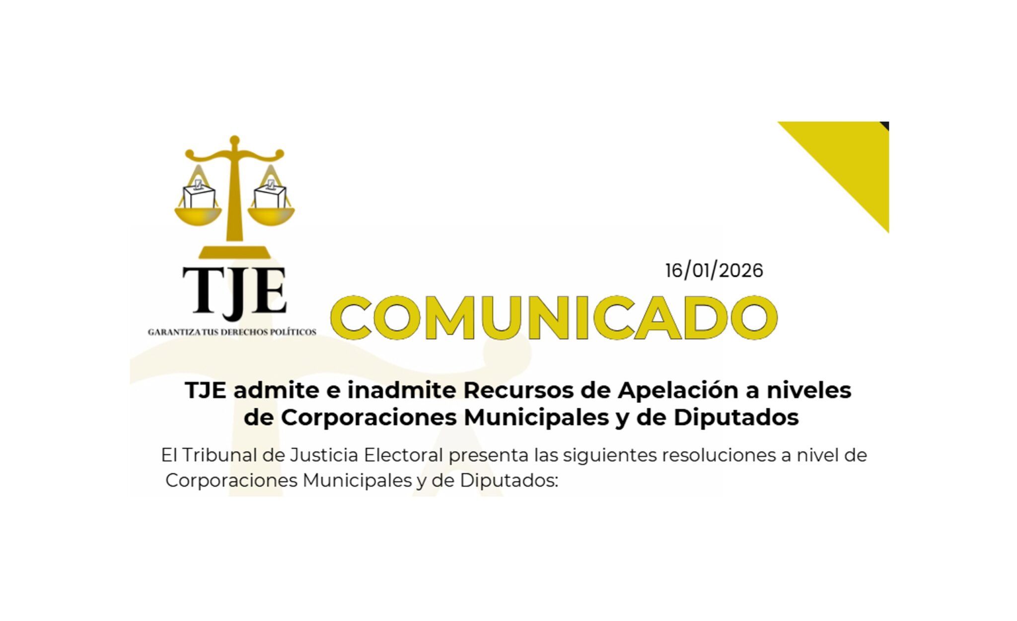 Noticias - Tribunal de Justicia Electoral